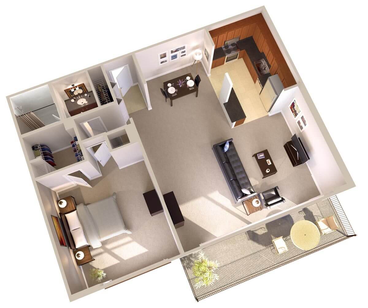 1 Br Apartment Floor Plan - floorplans.click 1 Br Apartment Floor Plan - floorplans.click